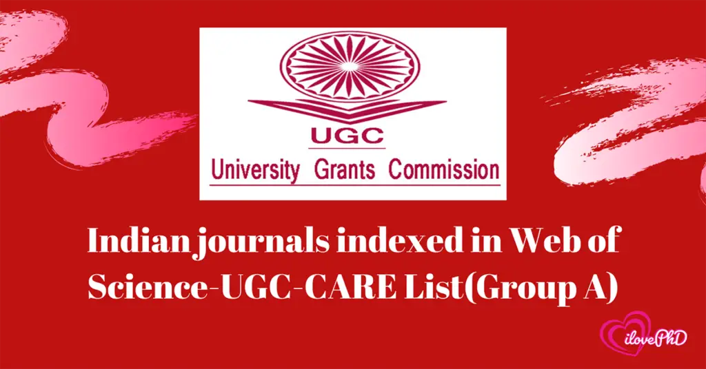 SCI Indexed UGC CARE Journals List - iLovePhD