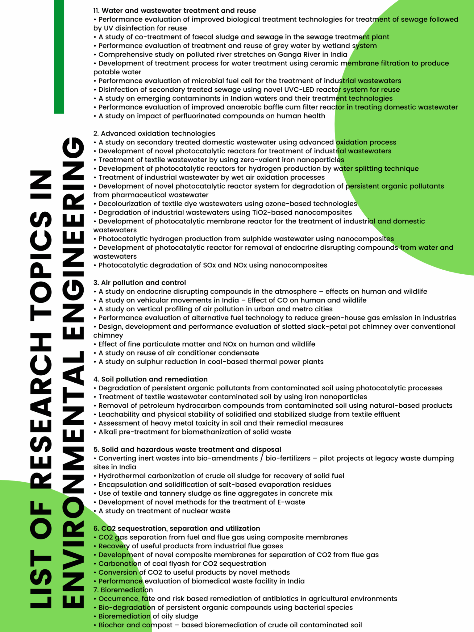List of Research Topics in Environmental Engineering - iLovePhD