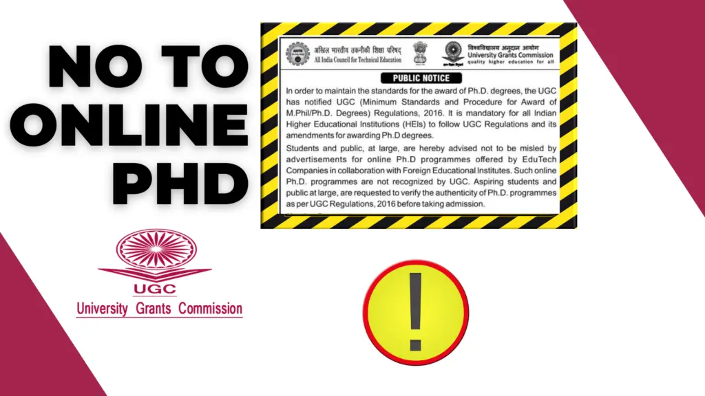 Online PhD is NOT Approved - UGC - iLovePhD