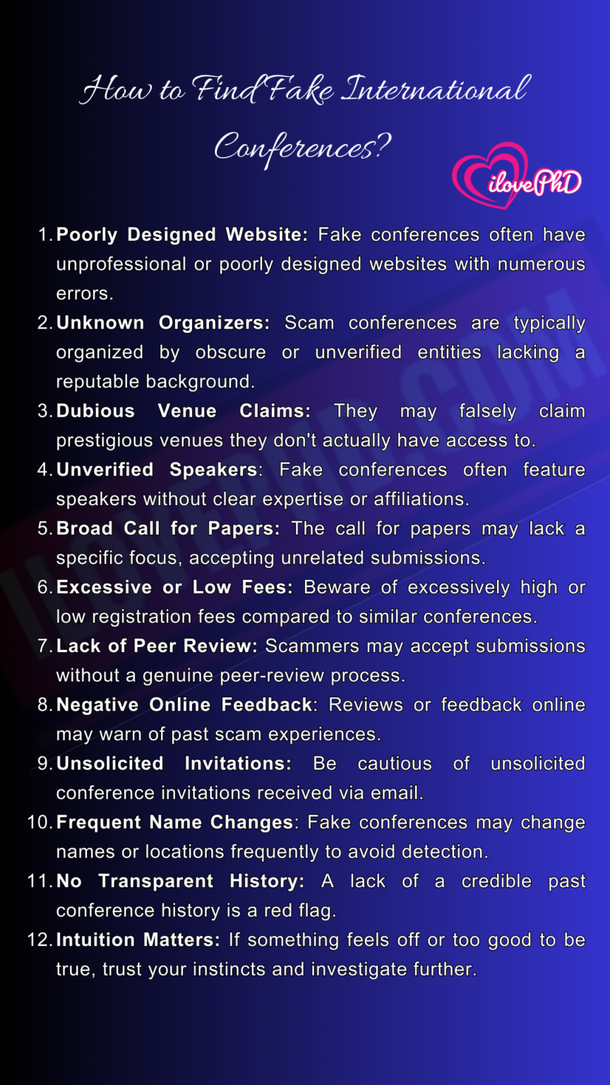 How to Find Fake International Conferences? - iLovePhD