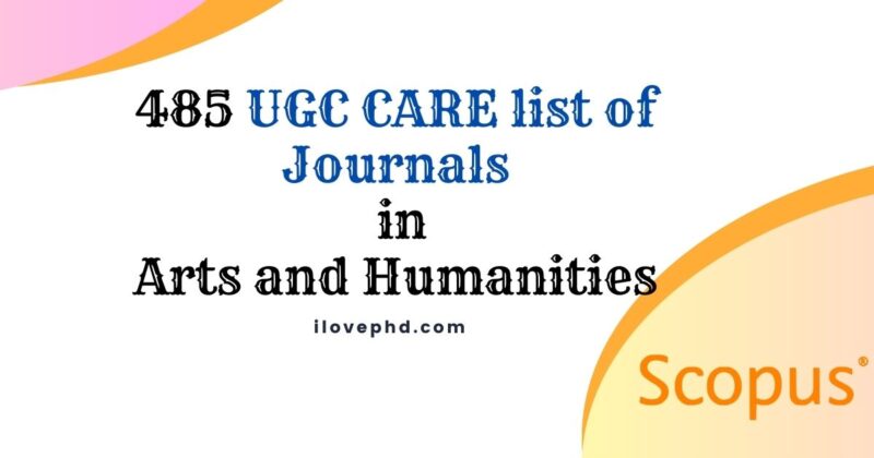 UGC-CARE List of Journals – Arts and Humanities – 2024 - iLovePhD